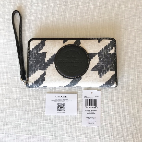 Coach | Bags | Coach Dempsey Large Phone Wallet With Houndstooth Print ...